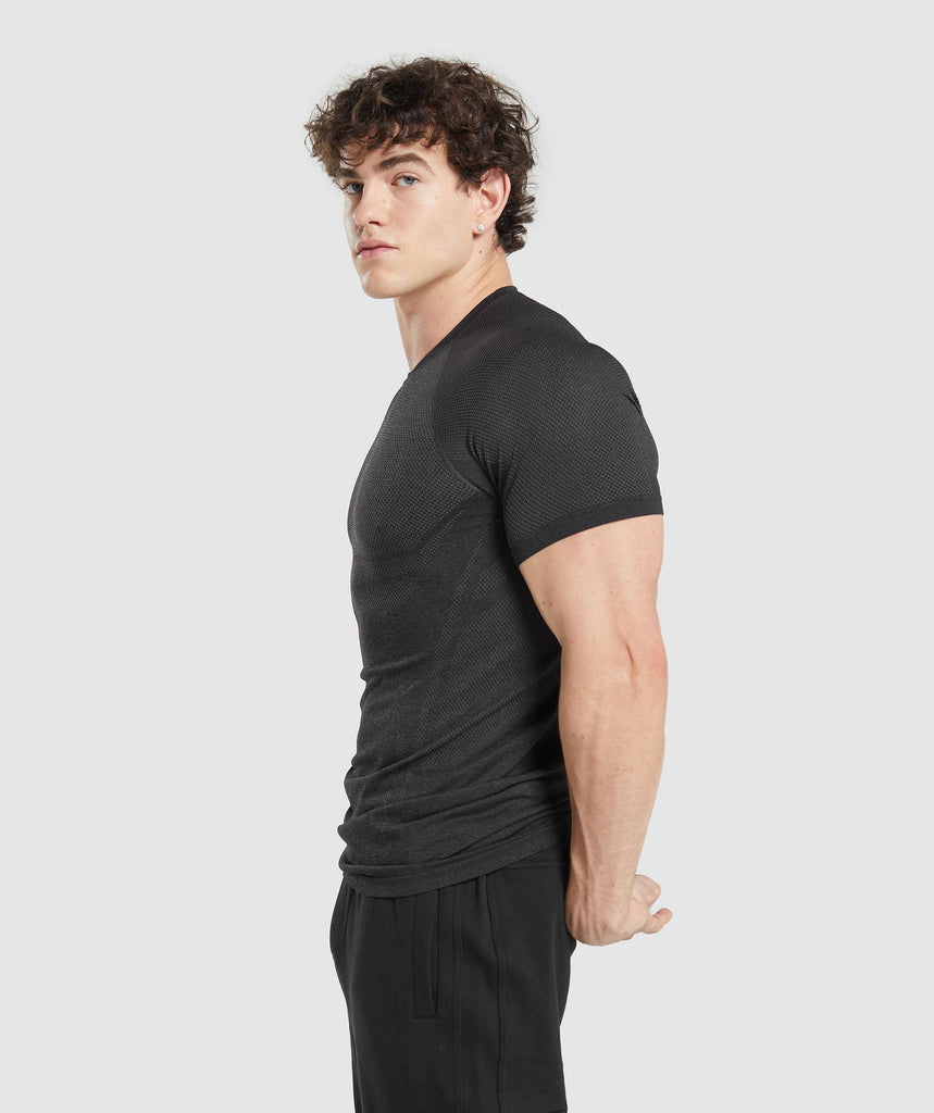 Gymshark Elite Seamless T Shirt Black Dark Grey Gymshark
