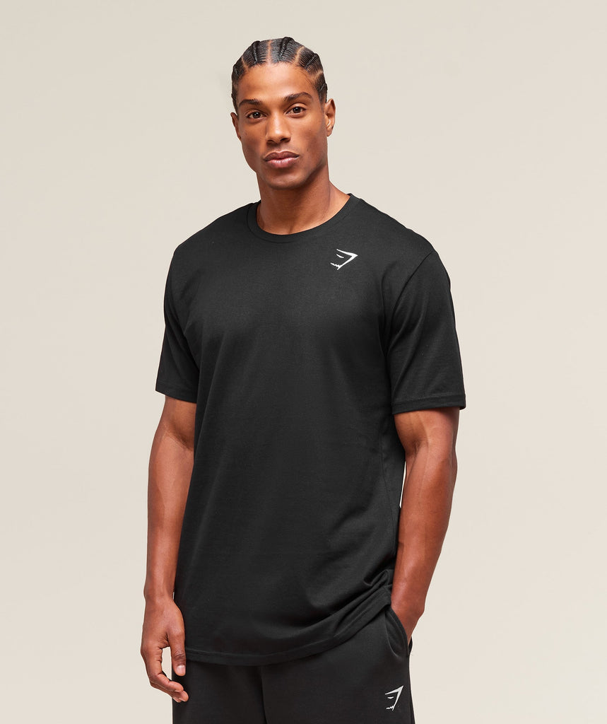Gymshark Crest T-Shirt (Tall) - Black | Gymshark