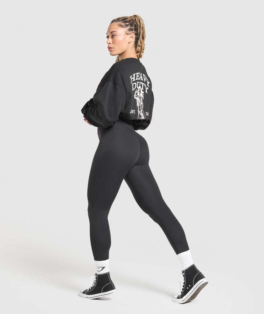 Gymshark Heavy Duty Graphic Oversized Pullover - Black | Gymshark